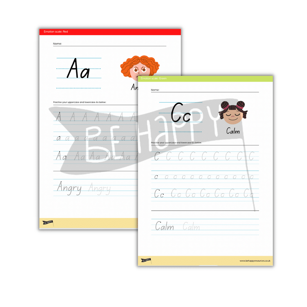 A-Z Emotion Letter Tracing - Be Happy Resources