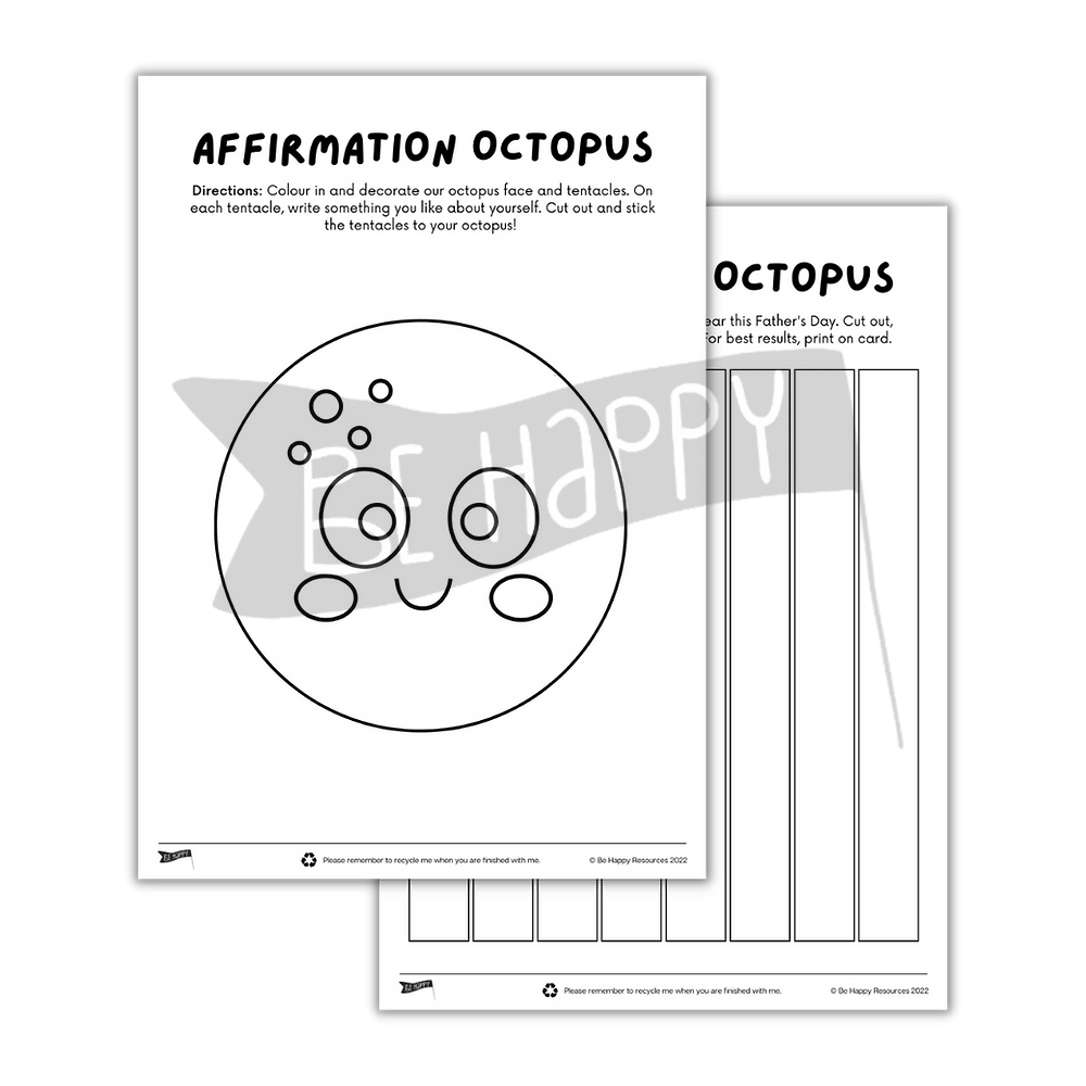 Affirmation Octopus Craft - Be Happy Resources