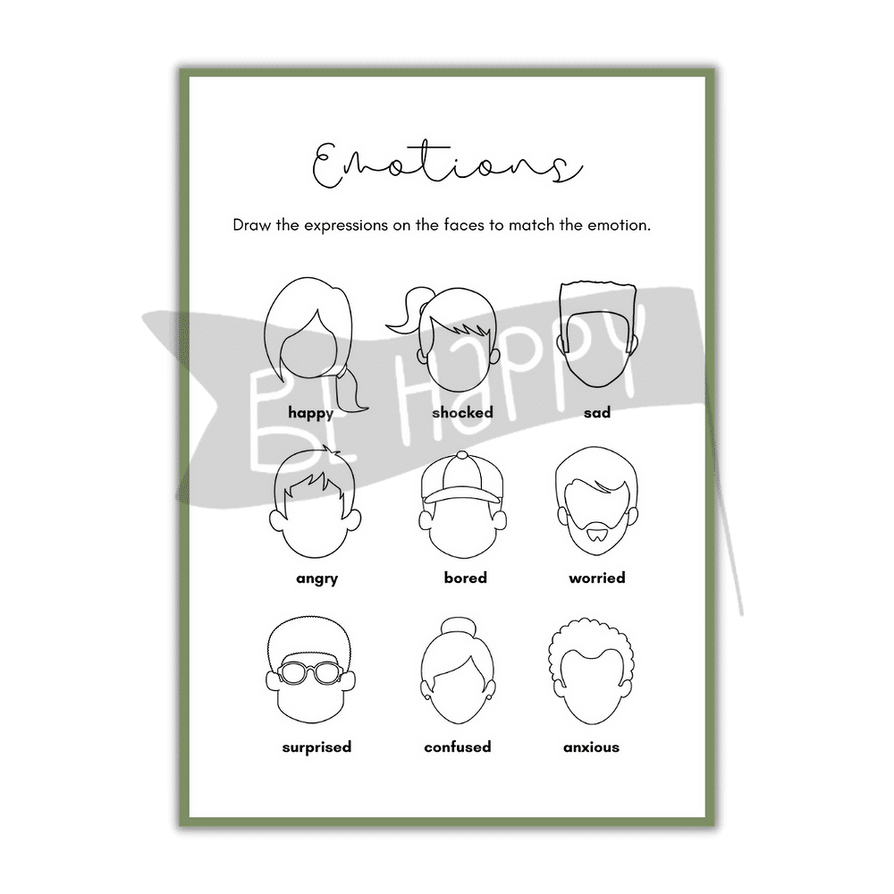 Emotions Worksheet - Be Happy Resources