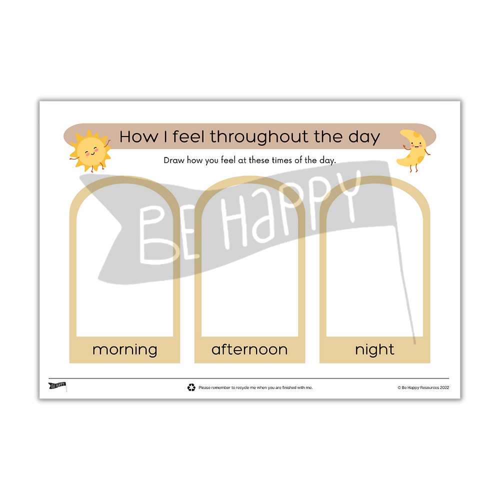 Feelings Throughout the Day - Be Happy Resources