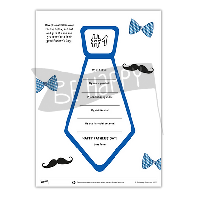 No1 Dad Tie - Be Happy Resources