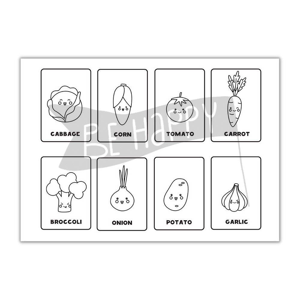 Vegetable Flashcards - Be Happy Resources