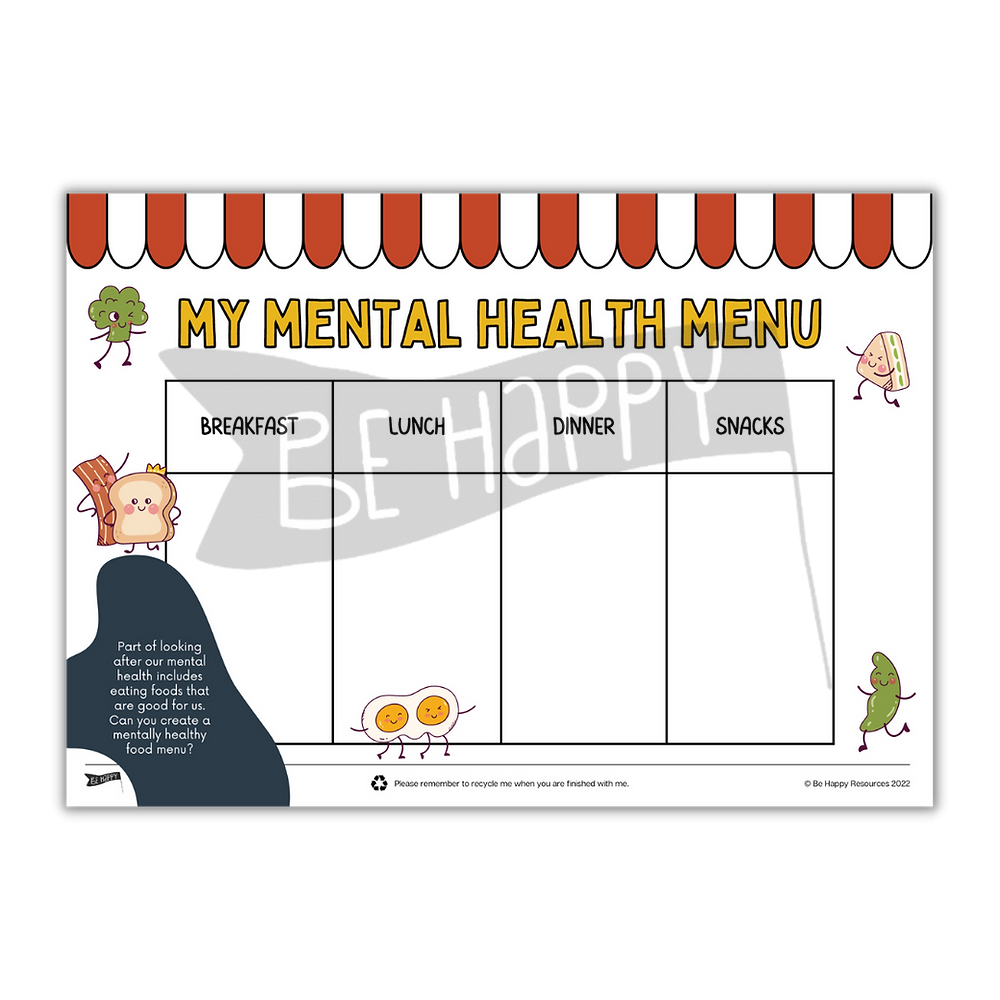 My Mental Health Menu - Be Happy Resources