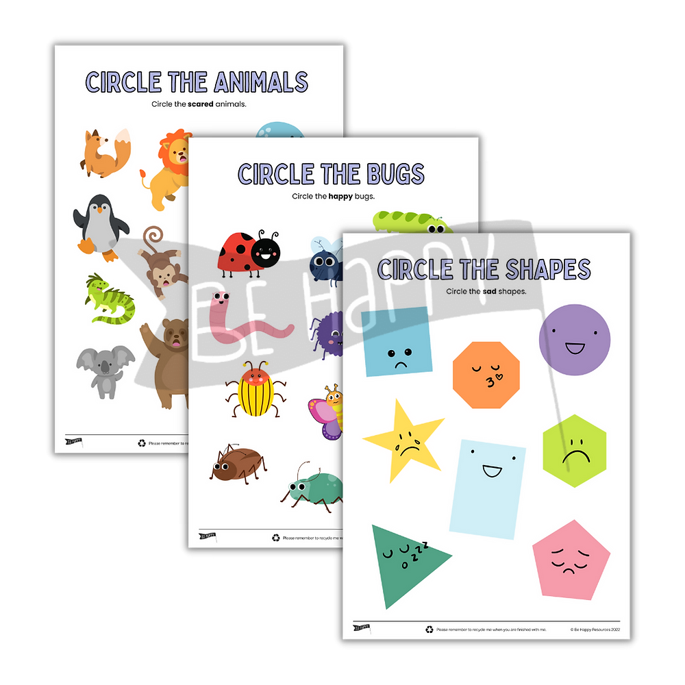 Circle the Emotion - Be Happy Resources