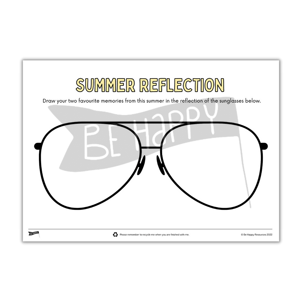 Summer Reflection - Be Happy Resources