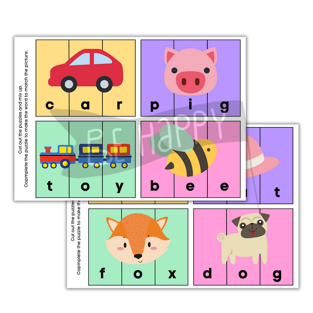 Three Word Jigsaws Be Happy Resources Three Word Jigsaws Be Happy Resources