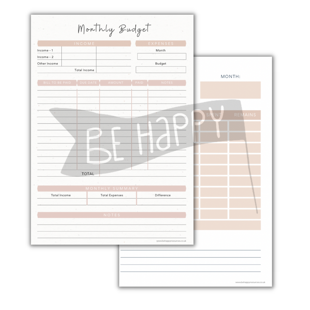 Finance Planning Bundle - Be Happy Resources