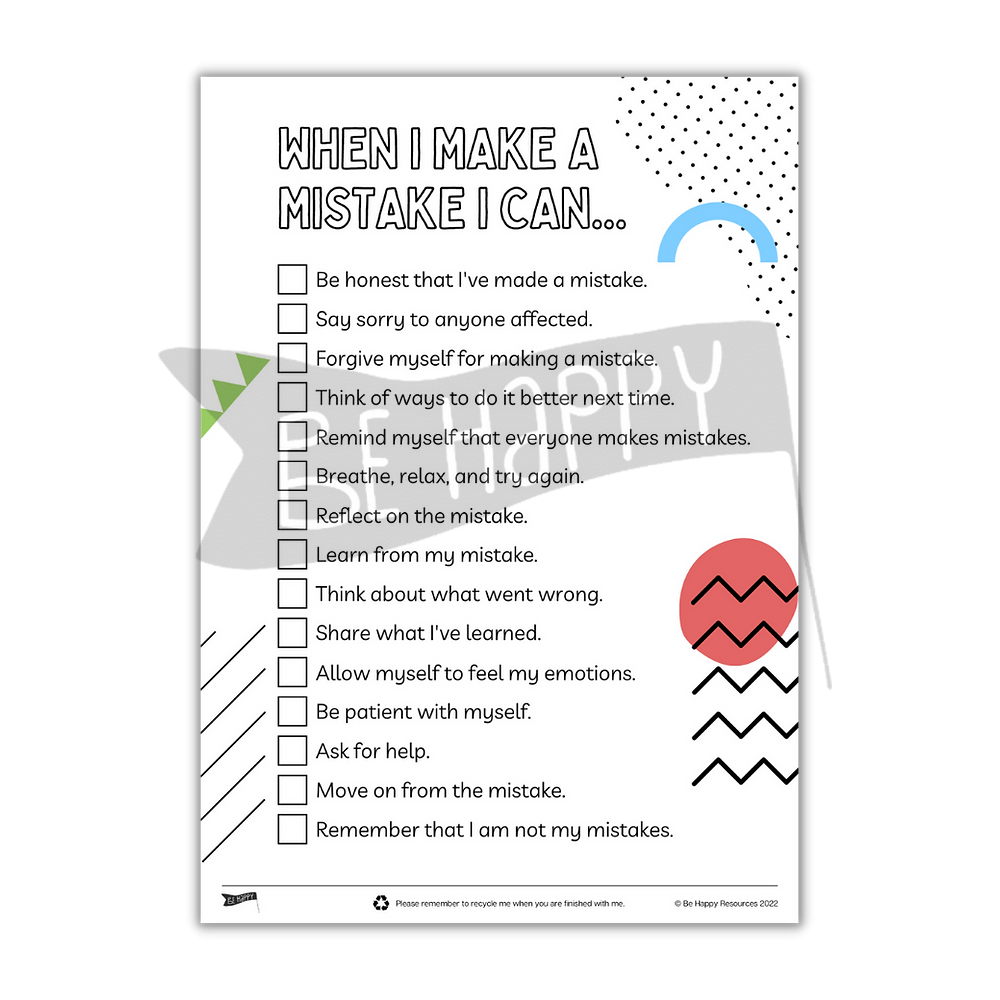 When I Make a Mistake I Can... - Be Happy Resources