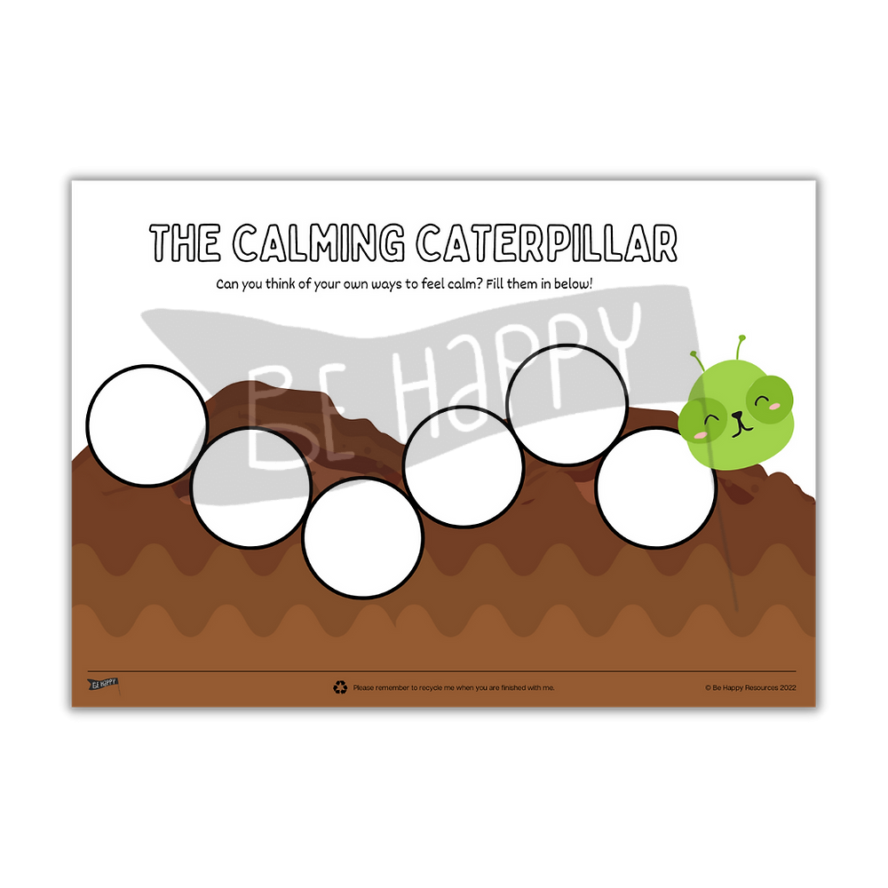 Calming Caterpillar Worksheet - Be Happy Resources