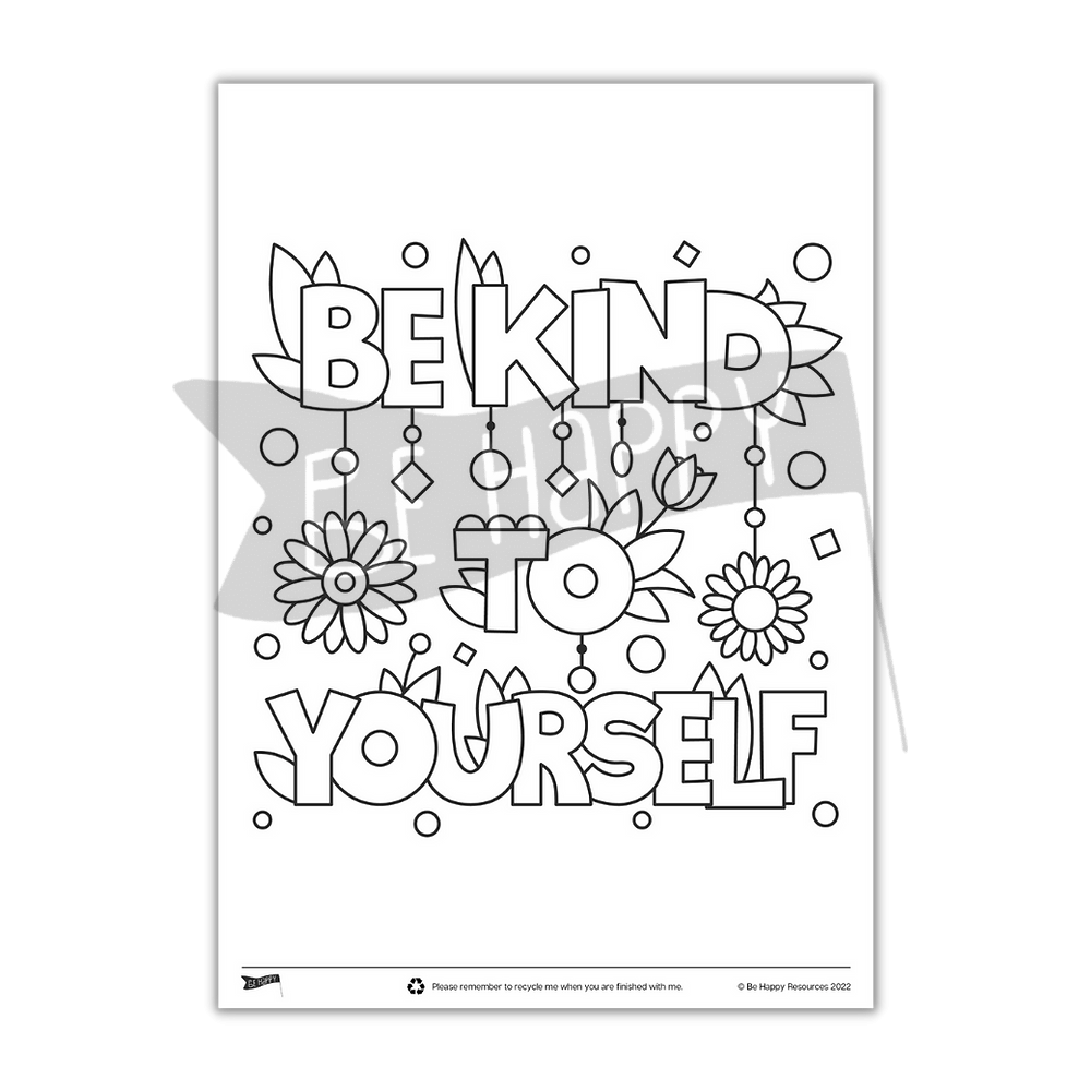 Be Kind Colouring - Be Happy Resources
