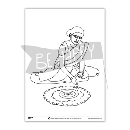 Rangoli Colouring - Be Happy Resources