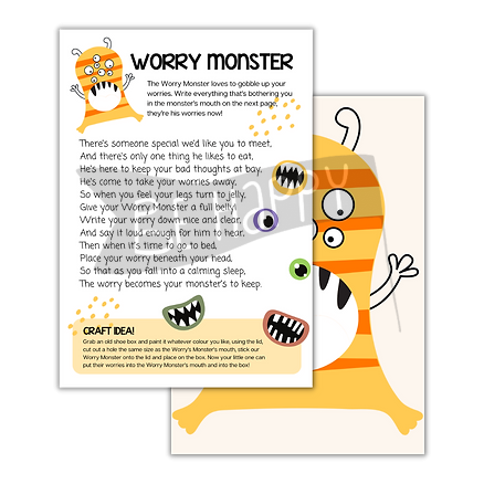 My Worry Monster - Be Happy Resources
