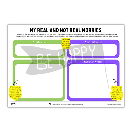 Real Vs Not Real Worries - Be Happy Resources