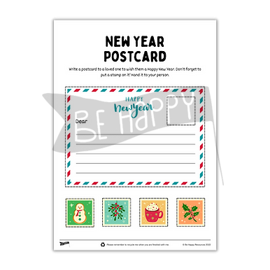 New Year Postcard - Be Happy Resources