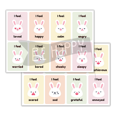 Bunny Emotion Flashcards - Be Happy Resources