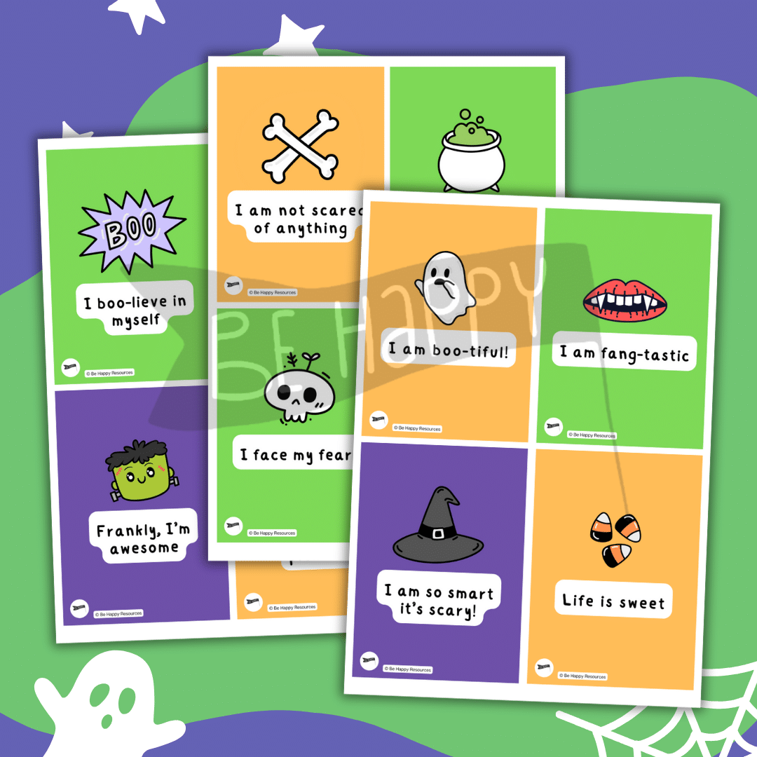 Halloween Affirmations Flashcards - Be Happy Resources