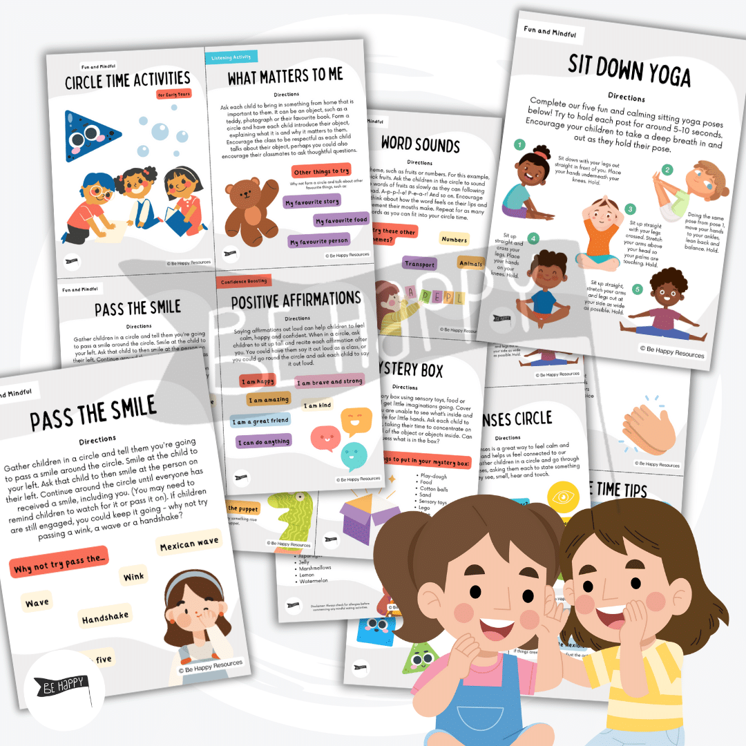 Fun and Mindful Circle Time Activities - 15 Printable Flashcards - Be ...