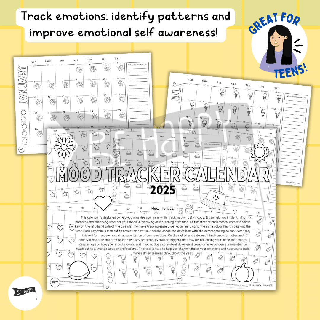 Mood Tracker Calendar 2025 - Track Emotions Throughout The Year - Be ...