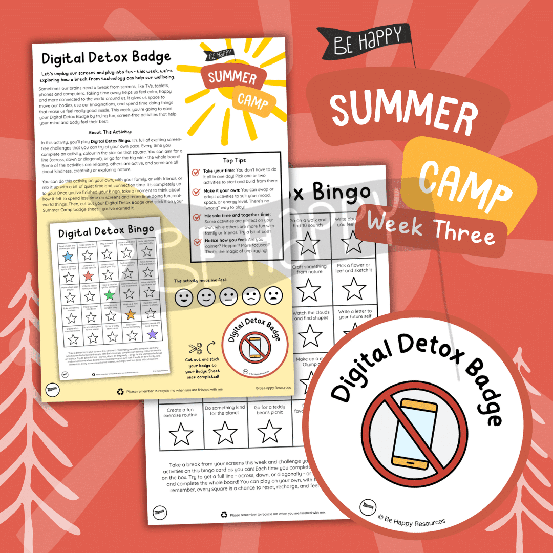 Week Three, Activity One - Digital Detox Bingo - Digital Detox Badge ...