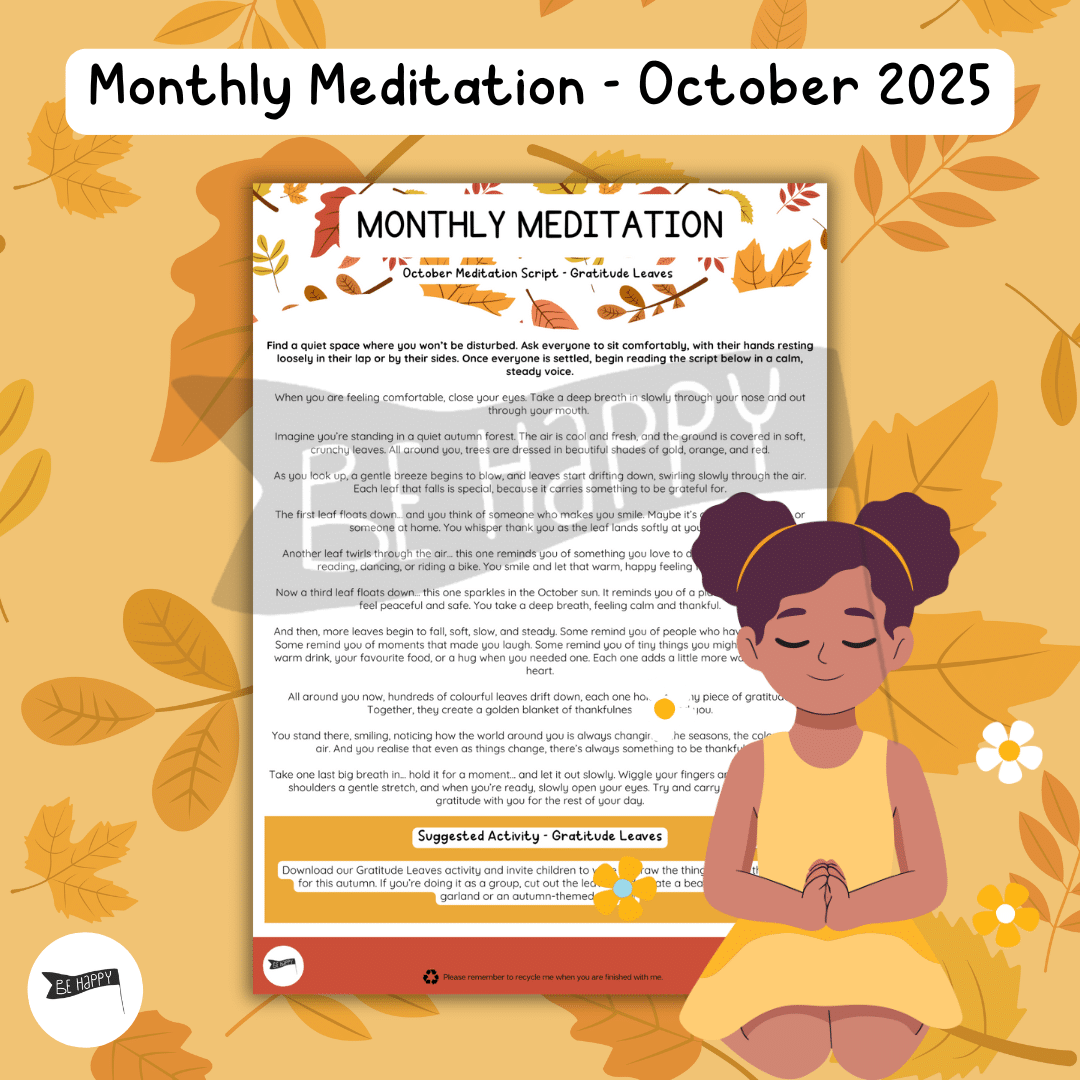 Monthly Meditations with Be Happy - October - Gratitude Leaves - Be ...