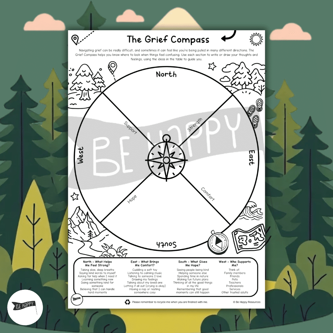 The Grief Compass - A Worksheet To Help Children and Teens Navigate ...