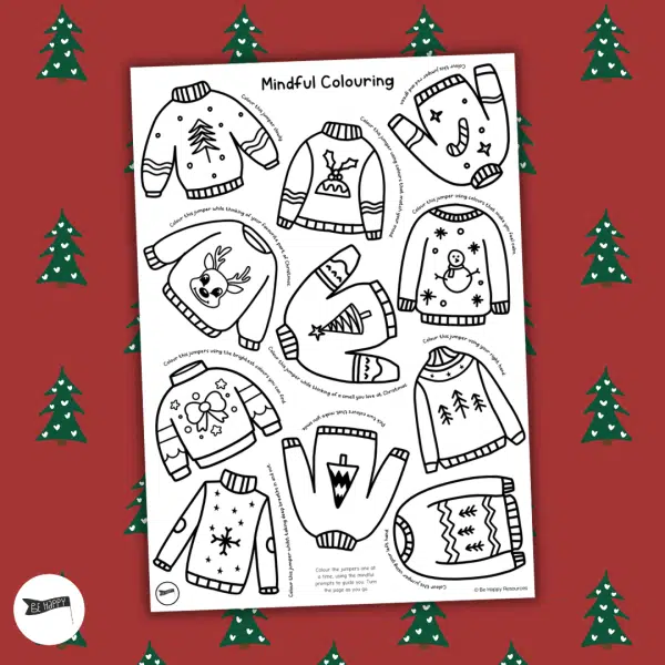 Christmas Jumper Activity - Mindful Colouring - Colour to Calm - Be ...